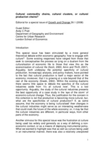City Research Online - Cultural commodity chains, cultural clusters, or ...