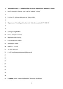 City Research Online - What Is Uncertainty? A Grounded Theory of the ...